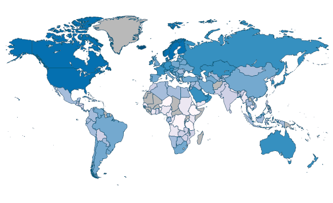 Electric power consumption (kWh per capita) by Country