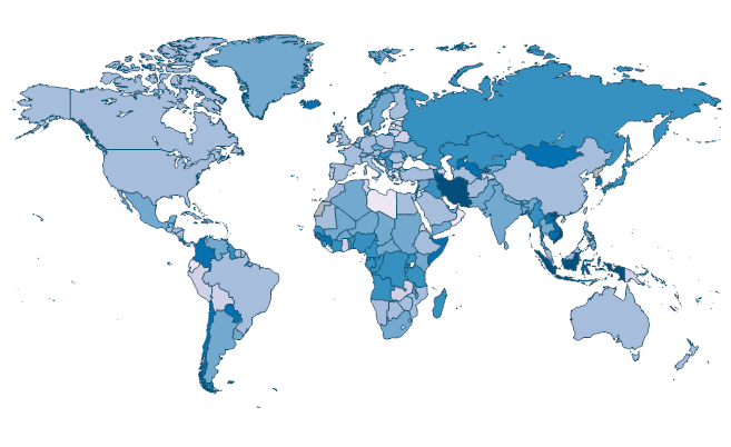 GNI per capita (current LCU) by Country